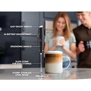 Zulay Powerful Milk Frother for Coffee with Upgraded Titanium Motor - Handheld Frother Electric Whisk, Milk Foamer, Mini Blender and Electric Mixer Coffee Frother for Frappe, Matcha - Teal