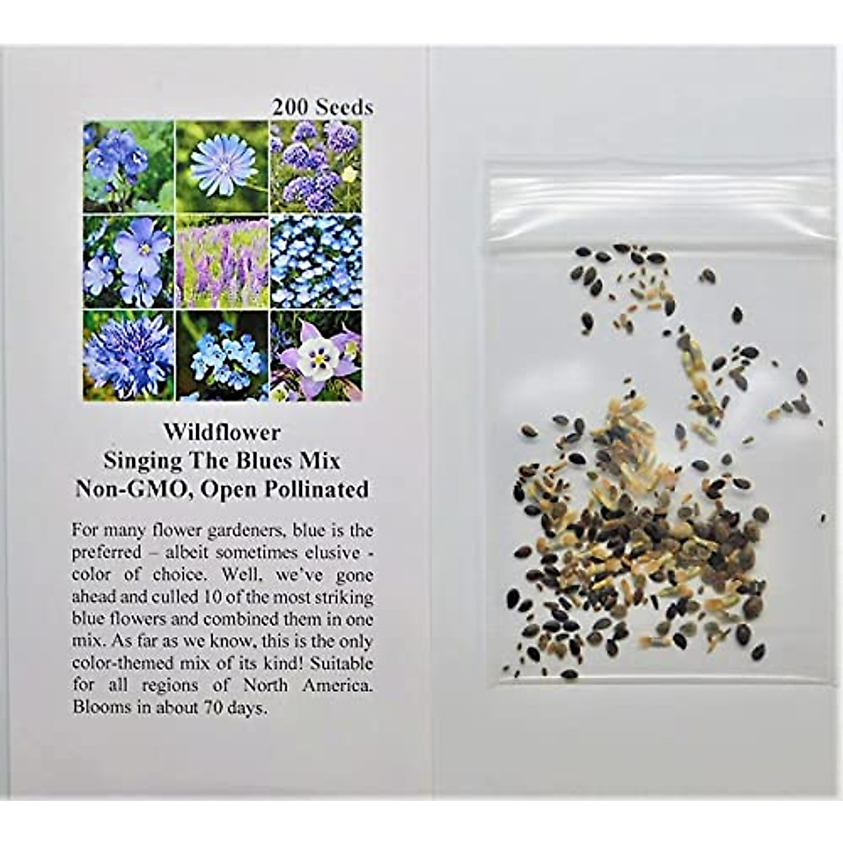 David's Garden Seeds Wildflower Singing The Blues Mix FBA-00079 (Blue) 200 Non-GMO, Heirloom Seeds