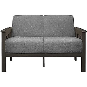 Lexicon Lewiston Fabric Upholstered Loveseat in Gray and Antique Gray