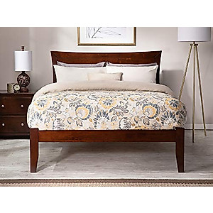 AFI Metro Full Platform Bed with Open Footboard and Turbo Charger in Walnut