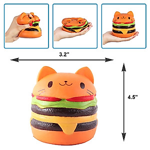 Anboor 4.5" Squishies Jumbo Slow Rising Kawaii Squishie Cat Hamburger Bread Toy