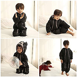ALLAIBB Toddler Baby Boy Girl Winter Snowsuit Coat Thick Outwear Warm Hood Snow Suit Jumpsuit