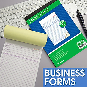 BAZIC Sales Order Book, 50 Sets 5 9/16" x 8 7/16" 2-Part Carbonless, White & Canary, Bound Wraparound Cover (50 Sets/Pack), 1-Pack