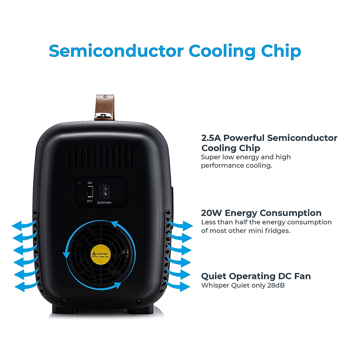 Subcold Pro4 Luxury Mini Fridge Cooler 4 Litre / 6 Cans AC & Exclusive USB ECO Power Option | Portable Small Refrigerator For The Office, Bedroom, Car, Travel, Skincare & Cosmetic (Black)