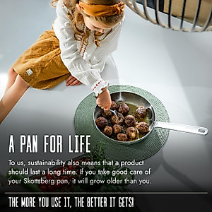 SKOTTSBERG Stainless Steel Wok (11" wide) – Suitable For All Heatsources, Safe With Metal Utensils