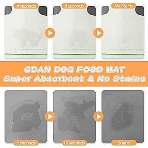 QDAN Waterproof Dog Food Mat-Absorbent Mat for Dog and Cat Bowls, 19"x12"Dog Mat for Food and Water, Pet Mats for Floor Waterproof - Dog Water Bowl Mat for Messy Drinkers