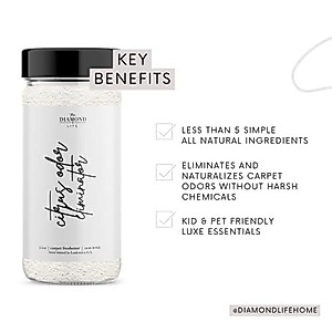 The Diamond Life Home 'Citrus' Lemon & Mango Carpet Powder, Mattress & Upholstery Freshener, Odor Eliminator, Deodorizer For Homes With Kids & Pets