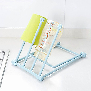 JUOPZKENN Washcloth Holder Countertop Dishcloth Drying Rack 4 Arms Folding Vertical Hand Towel Stand Dish Rag Storage Holder for Kitchen(Light Blue)