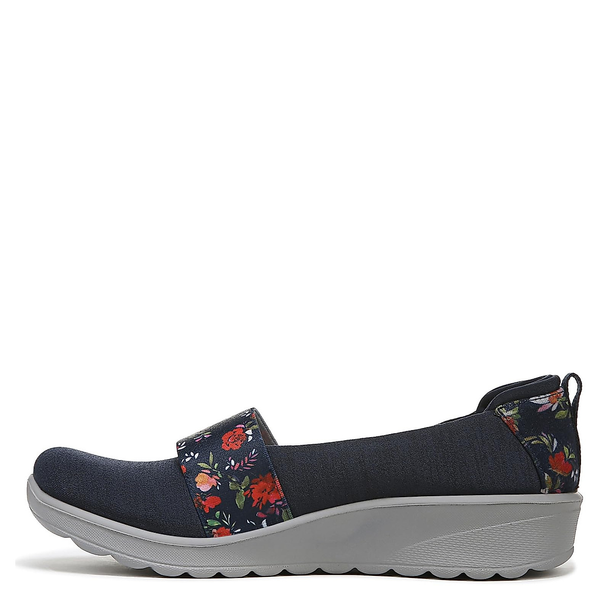 BZees Womens Gracie Slip On Navy Floral 7 M