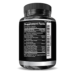 Super Strength 1590mg Horny Goat Weed 120 Capsules With Maca Arginine & Ginseng - Naturally Boost your Health, Workout Performance, Endurance & Energy, Joint Health For Men & Women (120C)