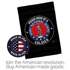 Breeze Decor Army Proud Mom Soldier Garden Flag Armed Forces National Guard ANG United State American Military Veteran Retire Official House Banner Small Yard Gift Double-Sided, Made in USA