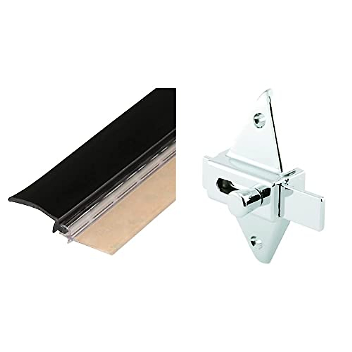 Sentry Supply 650-1010 Restroom Door Privacy Cover, Black, 2-1/8” x 58”, (2-Pack) & Prime-Line PH 17039 Slide Latch (1pk) – Restroom Stall Latch – Diecast Construction – 2-3/4” Hole Centers