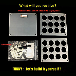 BOXIN 12Slots Roller Bottles Holder, Perfect Vertically Hold For Essential Oils Rollers, Great Oils Display Holder Roller Bottles Storage Shelf Organizer,Hole Diameter 2.3cm/0.9inch,Acrylic,DIY