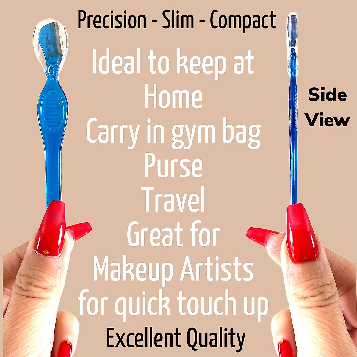 ALAZCO 30 pc Eyebrow Razor Precision Shaver Facial Exfoliating Dermaplaning Tool Peach Fuzz Face Brow Touch-Up Shaper Lip Bikini Area Razor Trimmer Washable Reusable Women Men - Blue