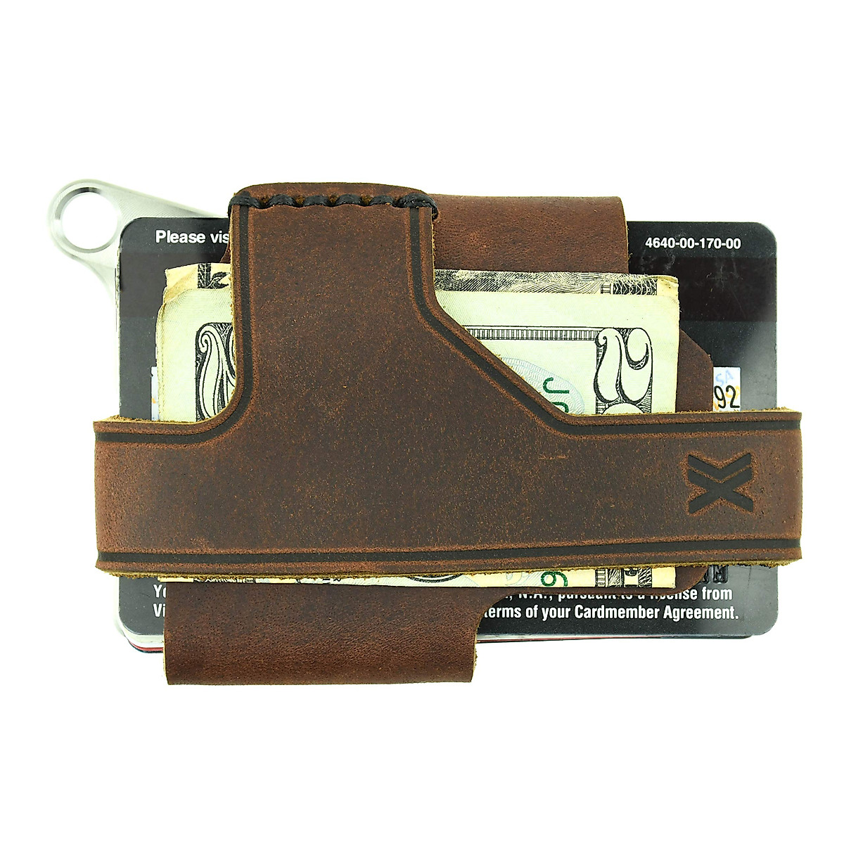 Trayvax Contour Wallet, RFID Front Pocket Money and Credit Card Holder, Minimalist Slim Leather Metal Wallet for Men and Women, Raw Mississippi Mud