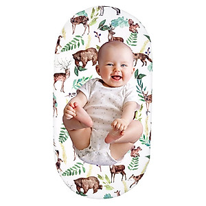 Baby Bassinet Sheet Set for Boy and Girl, 2 Pack Stretchy Soft and Breathable Baby Bassinet Fitted Sheets, Universal Fitted for Oval, Hourglass & Rectangle Bassinet Mattress