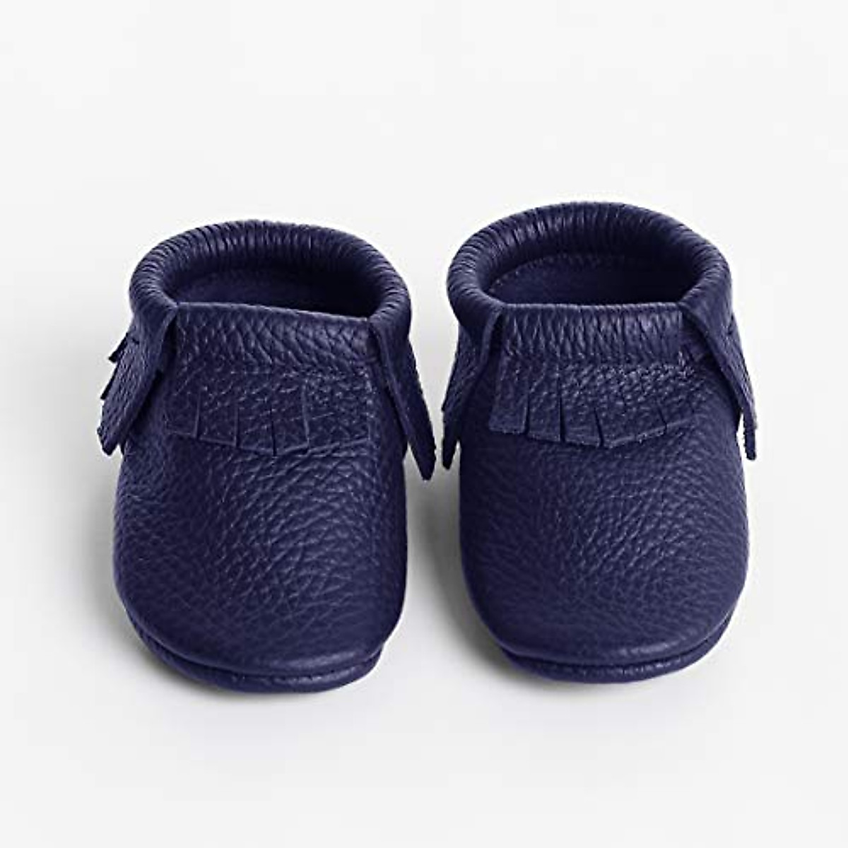 Fringe Baby Moccasins (Italian Leather) Baby Moccasins Soft Sole Baby Shoes Newborns, Infants & Toddlers - Handmade Genuine Leather Baby Moccasins Fringes Boys & Girl (Navy Blue, Numeric_6_Point_5)
