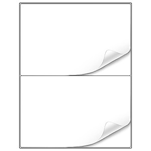 Methdic Shipping Labels 8-1/2"×5-1/2" 200 Labels Sticker Paper for Laser/Ink Jet Printer Mailing Labels 8.5"×11" White 2 per Sheet