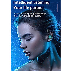 HORNORM Sport Bluetooth Headphones, Wireless Earbuds with Earhooks, IPX7 Waterproof Wireless headsets 70Hrs Playtime, Noise Cancelling Earbud Built-in Mic Earphones for Workout Sport Gym