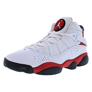 Jordan Men's 6 Rings Basketball 322992-012 Shoes, White/Black-university Red, 9.5