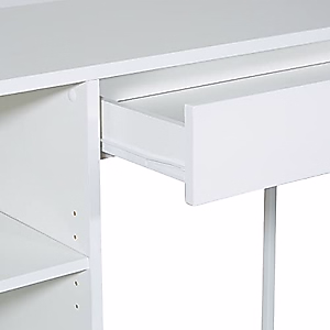 OSP Home Furnishings Ravel 40-Inch Wide Writing Desk, White