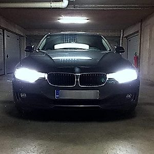 Xotic Tech 1 Set 9-SMD Xenon White T10 BA9 LED Parking Light Bulbs w/Load Resistor Anti-Flicker Error Free Wiring Adapters Compatible with BMW F30 3 Series…