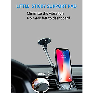 EXSHOW Car Phone Holder, Magnetic Windscreen Car Mount, Flexible Long Arm Windshield Suction Phone Cradle with Dashboard Base for iPhone xr xs x 8 Plus Huawei Mate 10 9 Honor Samsung S10 S9+ Note etc