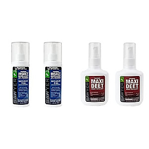 Sawyer Products SP5432 Picaridin Insect Repellent Spray, 20", Pump, 3-Ounce, Twin Pack & SP7142 Premium Maxi DEET, 100" DEET Insect Repellent, Pump Spray, 4-Ounce, Twin Pack