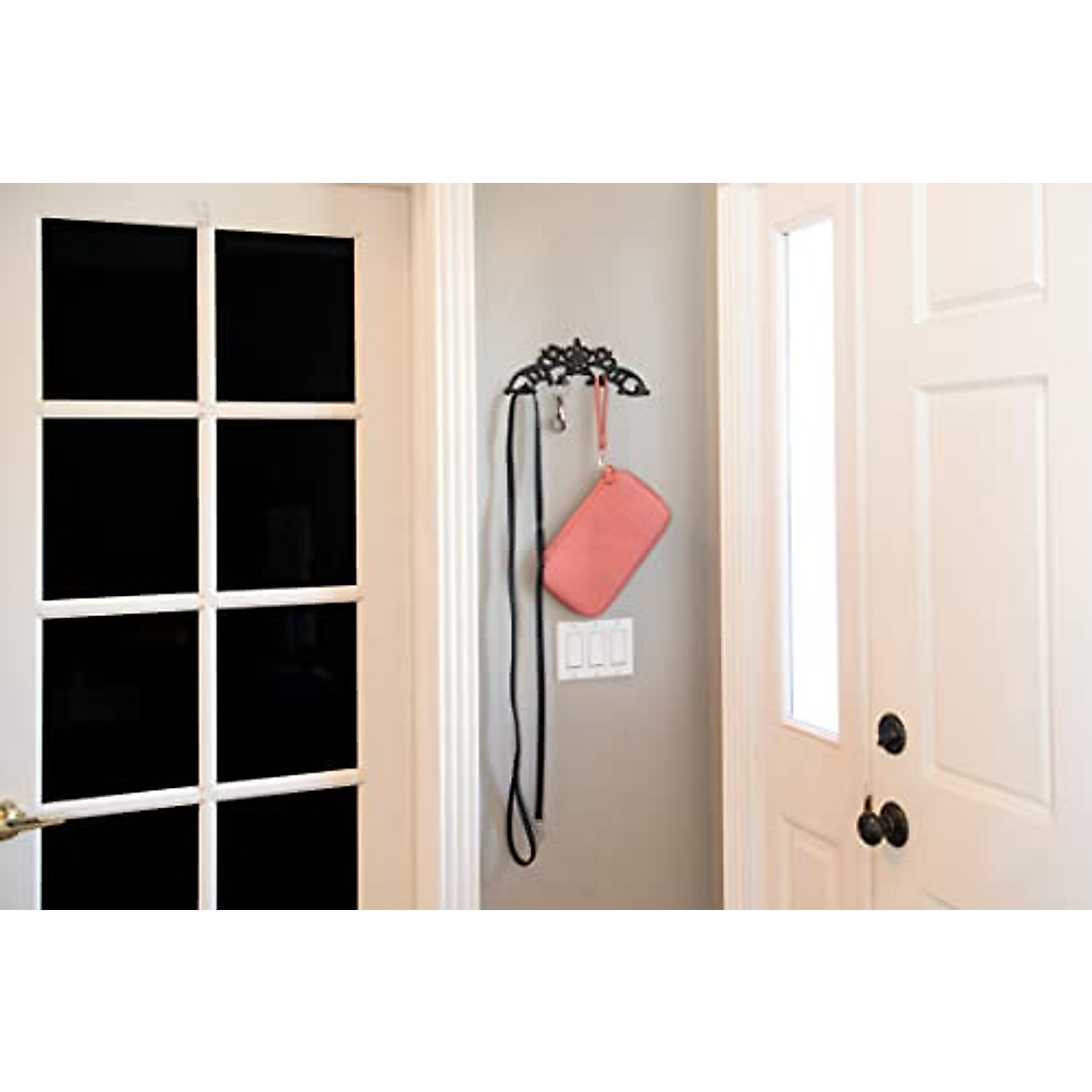 gasare, Decorative Hooks, Key Holder for Wall, Cast Iron Hooks, Wall Mount Screws and Anchors, 12 x 4 ½ Inches, Brown, 1 Unit