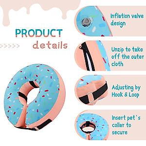 Supet Inflatable Dog Cone Collar Alternative After Surgery, Dog Neck Donut Collar Recovery E Collar for Post Surgery, Soft Dog Cone for Small Medium Puppies Cats