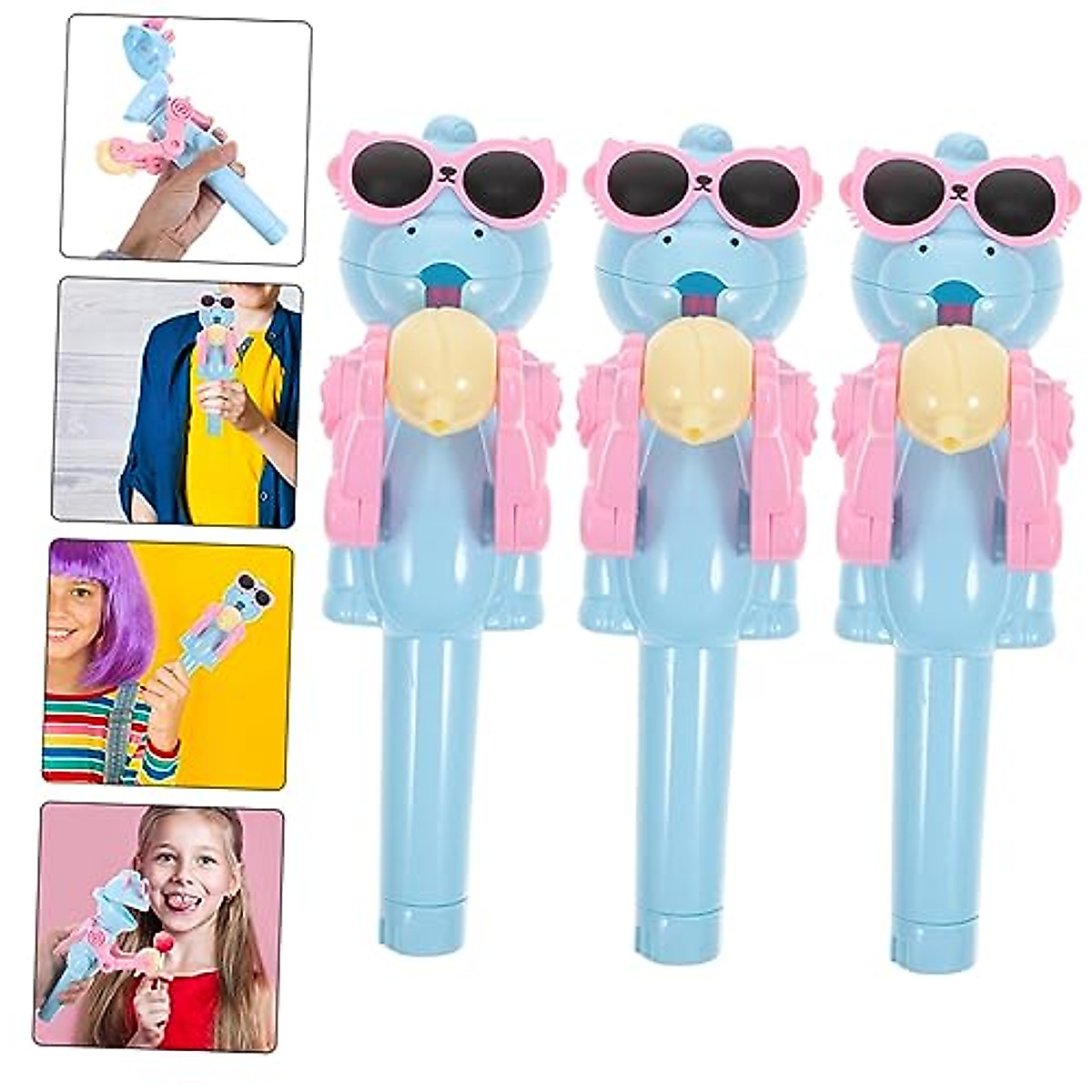 ibasenice 3pcs Lollipop Machine Cozmo The Robot Toy Lollipop Holder for Kids Toys Lollipop Storage Toy Lollipop Holder Toy Lovely Lollipop Holder Party Prank Robot Lollipop Food