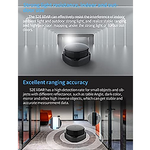 youyeetoo RPLIDAR S2E 360 Degree DTOF Lidar 30 Meters scan Radius 32K Sampling Rate, Support Ethernet UDP, IP65, Withstands 80K Lux Strong Light to Prevent Obstacles and Navigation of Robots AGV UAV