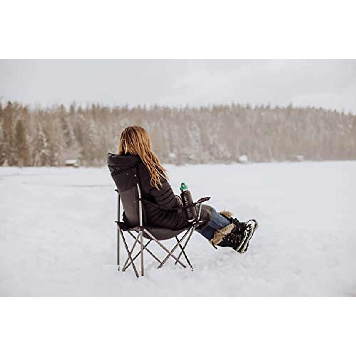 PICNIC TIME NCAA NC State Wolfpack PTZ Camp Chair, Picnic Chair, Beach Chair with Carrying Bag, (Black), 20.5 x 33 x 34