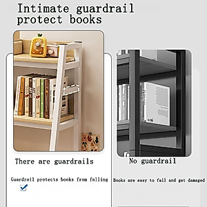 YAFXAIG Desktop Bookshelf Computer Desk,Desk Hutch Dorm， 2-Tier Wood Hutch Bookcase Organizer, for Home Office Dorm Furniture Storage Shelves (White, 45.3in*35.5in*12.6in)