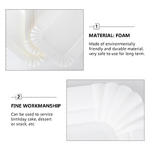 Cabilock Rectangular Tray 100pcs Disposable Foam Cake Plates Disposable Dessert Dish Foam Plates Set Compostable Plates Biodegradable Bowl for Party Snacks Food Display Server Cake Tray