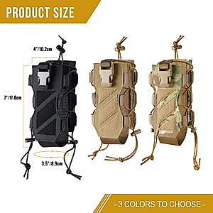 OneTigris Molle Water Bottle Holster, 32oz Adjustable Water Bottle Holder Tactical Water Bottle Pouch Lightweight Kettle Pouch Belt Bottle Carrier Bag with Straps for Outdoor Sports