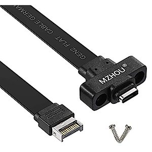 MZHOU USB 3.1 Type C Front Panel Header Extension Cable 57 cm, USB 3.1 Type E to USB 3.1 Type C Cable,Gen 2,Speed up to 10 Gbps Internal Adapter Cable,with Mount Screw (22.5 in)