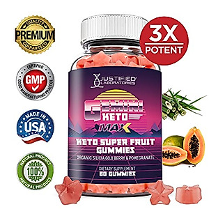 (2 Pack) Gemini Keto Max Superfruit Gummies Collagen Booster Contains Organic Silica Bamboo Acai Berry with Pomegranate Juice 120 Gummys