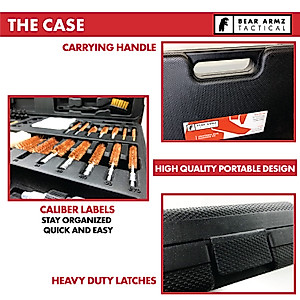 Universal Gun Cleaning Kit | American Company | Perfect for Shotguns, Rifles, Muzzle Loaders, Handguns and Pistols | Portable Case | Cleans Calibers .17- .50