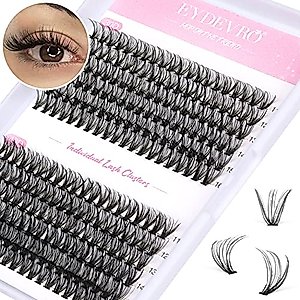 Individual Lashes 240 pcs Lash Clusters D Curl 30D 40D 0.07 11-16mm Mixed Length Clusters Lashes DIY Eyelash Extensions Kit at Home by EYDEVRO(30D 40D-0.07D,11-16MIX), 1.0 Count