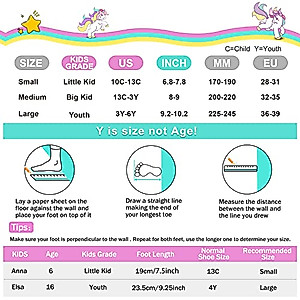 SULIFEEL Rainbow Unicorn Roller Skates for Kids with Adjustable Protective Gear Set Shiny Small