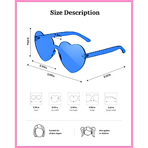 Gaiatop Heart Sunglasses for Women Candy Color Transparent Rimless Heart Glasses for Girls Cute Heart Shaped Sunglasses