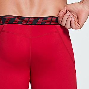 ATHLIO Men's Athletic Cool Dry Compression Shorts, Sports Performance Active Running Tights, 3pack Cool Dry Shorts Black/Charcoal/Red, X-Large