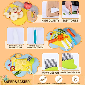 Arme 20 Pieces Wooden Kids Knife Set， Kids Safe Knifes For Cooking，Kids Kitchen Knives For Parent-Child Games&Exercise Hands-On Ability&Gifts