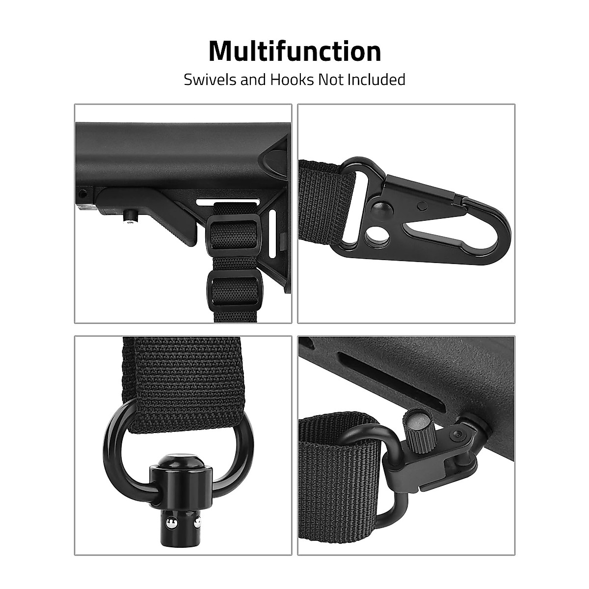 CVLIFE Two Point Sling Upgrade Wide Pad for Enhanced Comfort Removable Shoulder Strap Design Quick Length Adjustment Gun Sling Features 1.25" Wide Tube Webbing and Fast Loop Rifle Sling for Outdoor