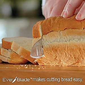 Ontel EverBlade Self Sharpening Professional Chef Knife, German Steel Kitchen Knife in Knife Block with Convex Edge for Easy Slicing, Versatile & Durable