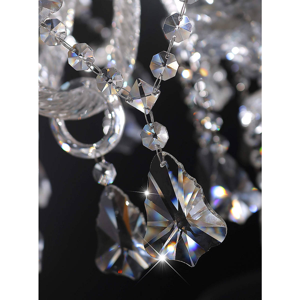 ARRKOYAA Clear 15 Lights K9 Crystal Chandelier Modern Luxurious Light Candle Pendant Lamp Ceiling Living Room Lighting for Dining Living Room Bedroom Hallway Entry 32x35 Inch Gifts(Color Clear)