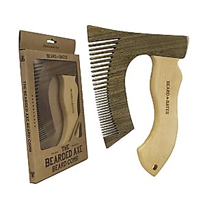 THE BEARDED AXE BEARD COMB | Original | Green Sandalwood/Boxwood | Artisan Crafted & Handmade