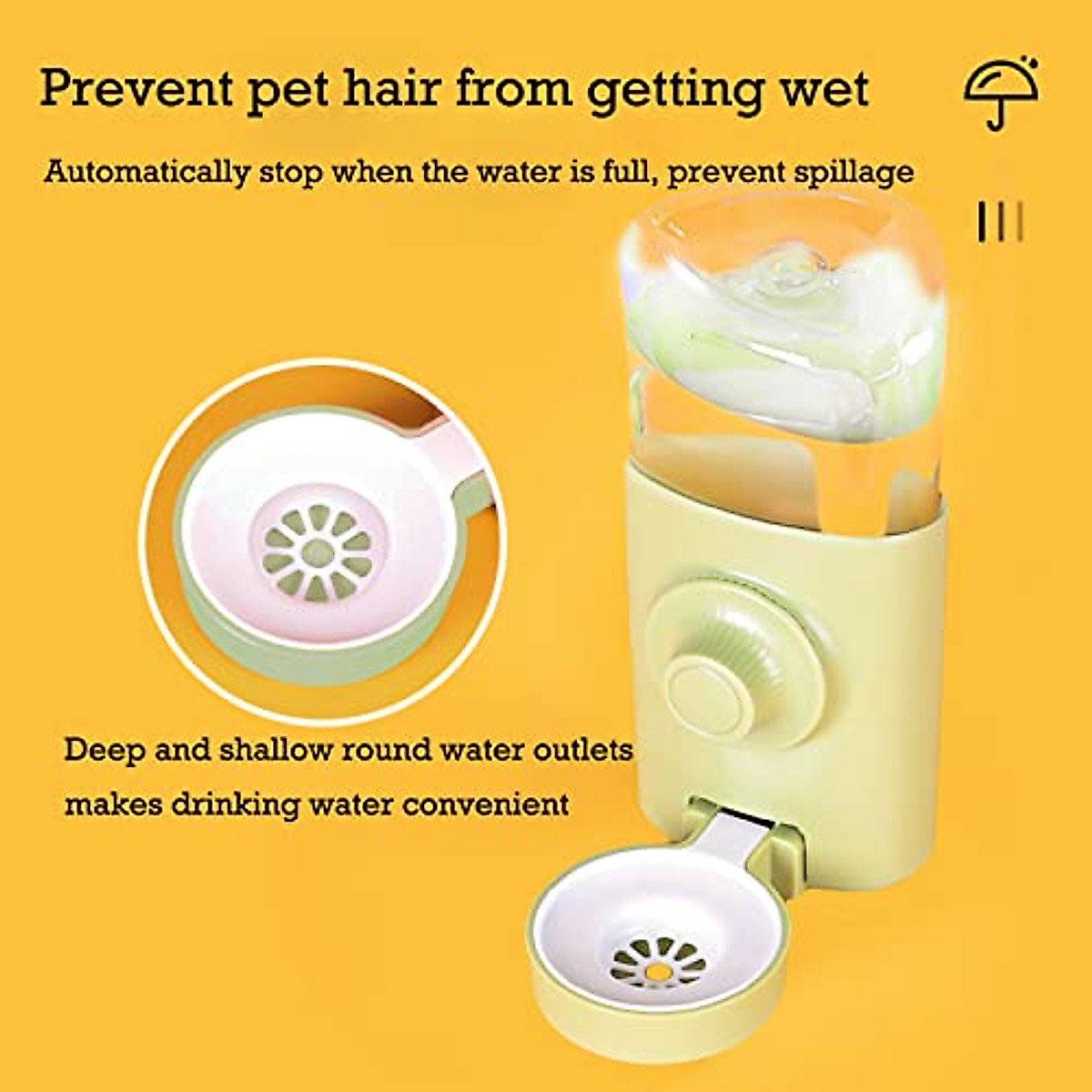 SEIS 600ml/20oz Hamster Drinking Fountain No Drip Small Pet Automatic Water Bottle Hanging Cage Guinea Pig Water Dispenser for Rat Chinchilla Ferret Hedgehog Rabbit (Green)