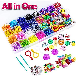 FUNZBO Rubber Band Bracelet Kit - Loom Bracelet Making Kit, Rubber Bands for Bracelets, Loom Bands Kit, Arts and Crafts Supplies, Crafts for Kids Age 4-8, Crafts for Girls Ages 6-8, 8-12 (Medium)